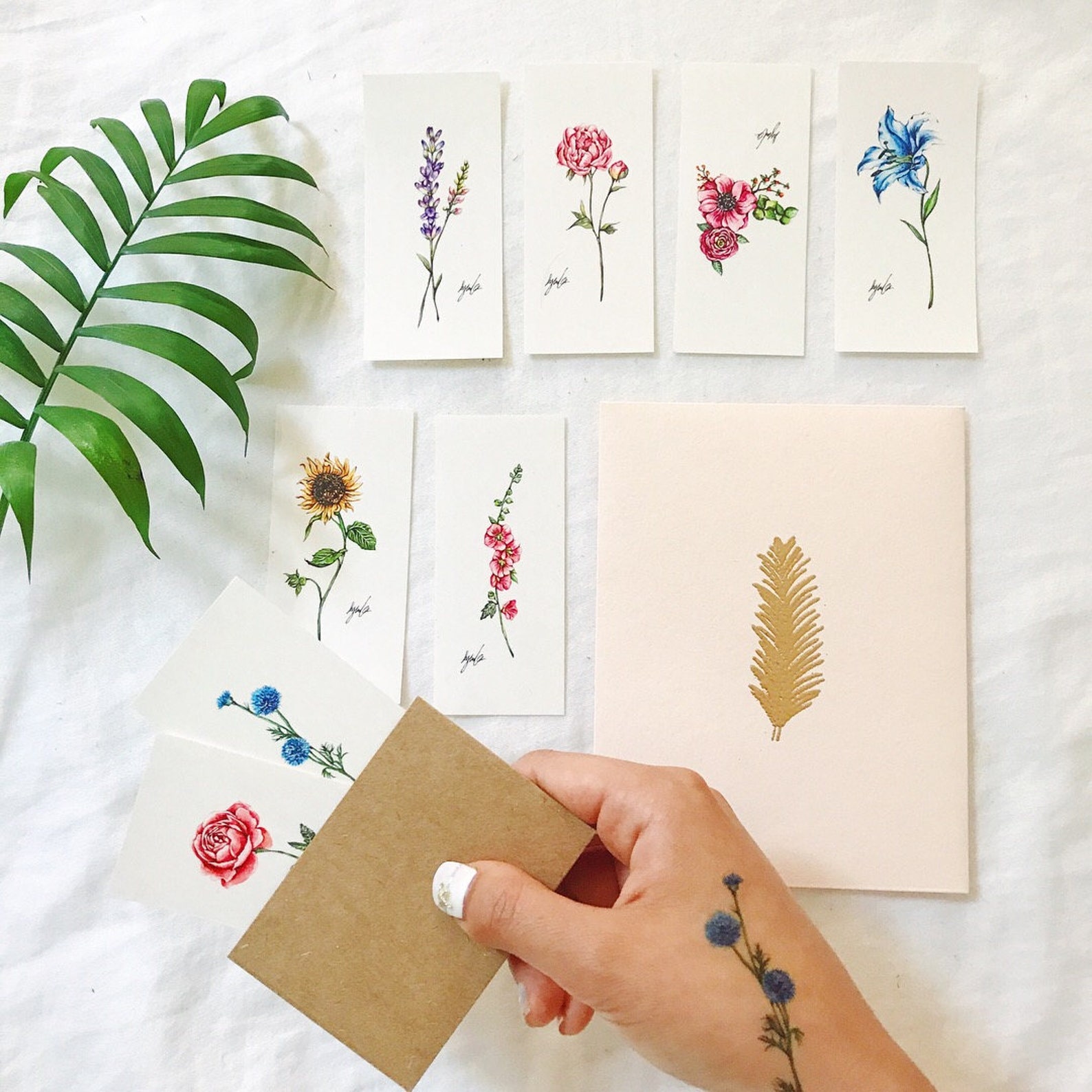 Flower Temporary Tattoos Set of 8 Flower Tattoos Lavender | Etsy