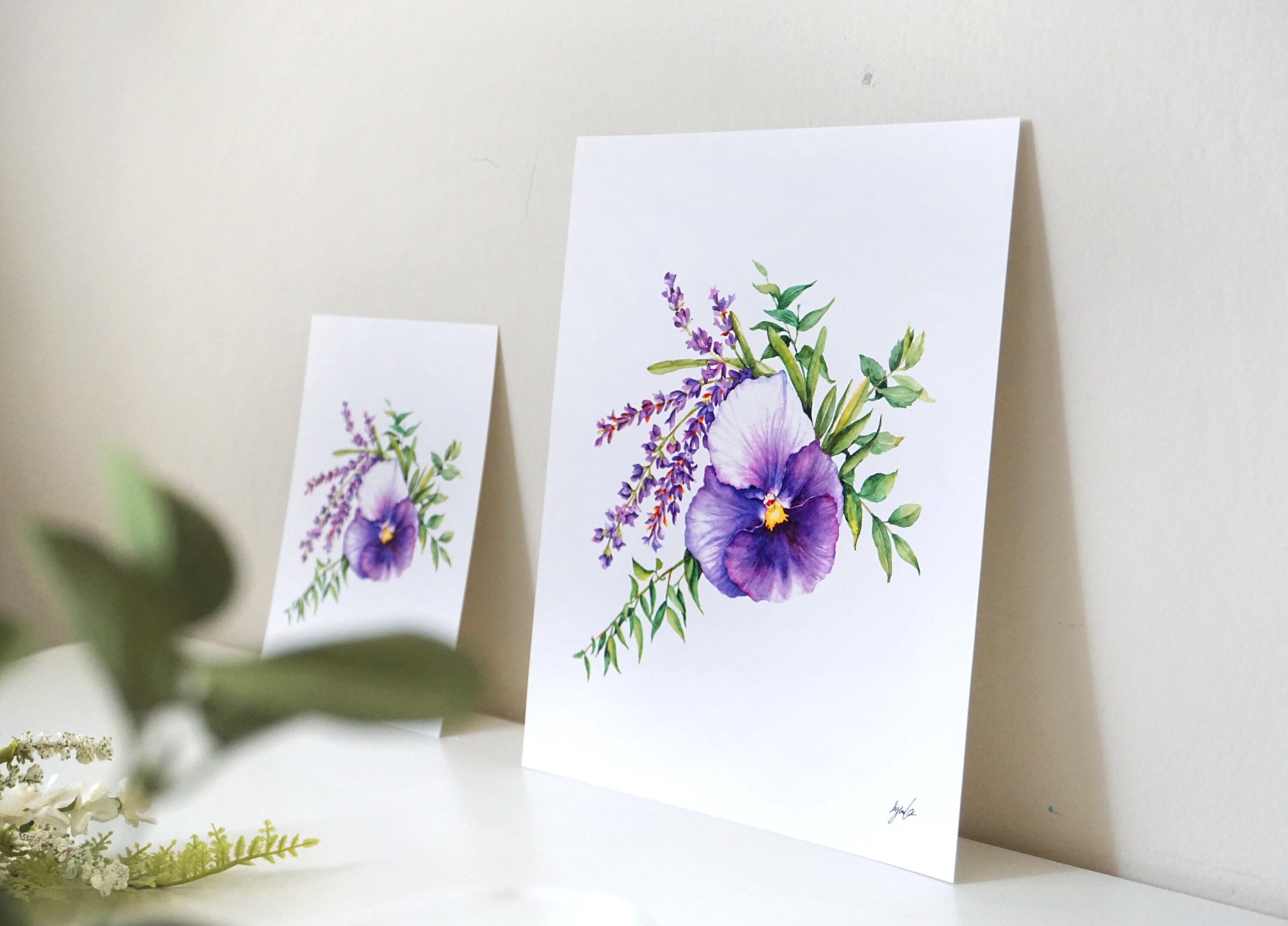 Viola Flower Print Watercolor Print Printed Art African - Etsy
