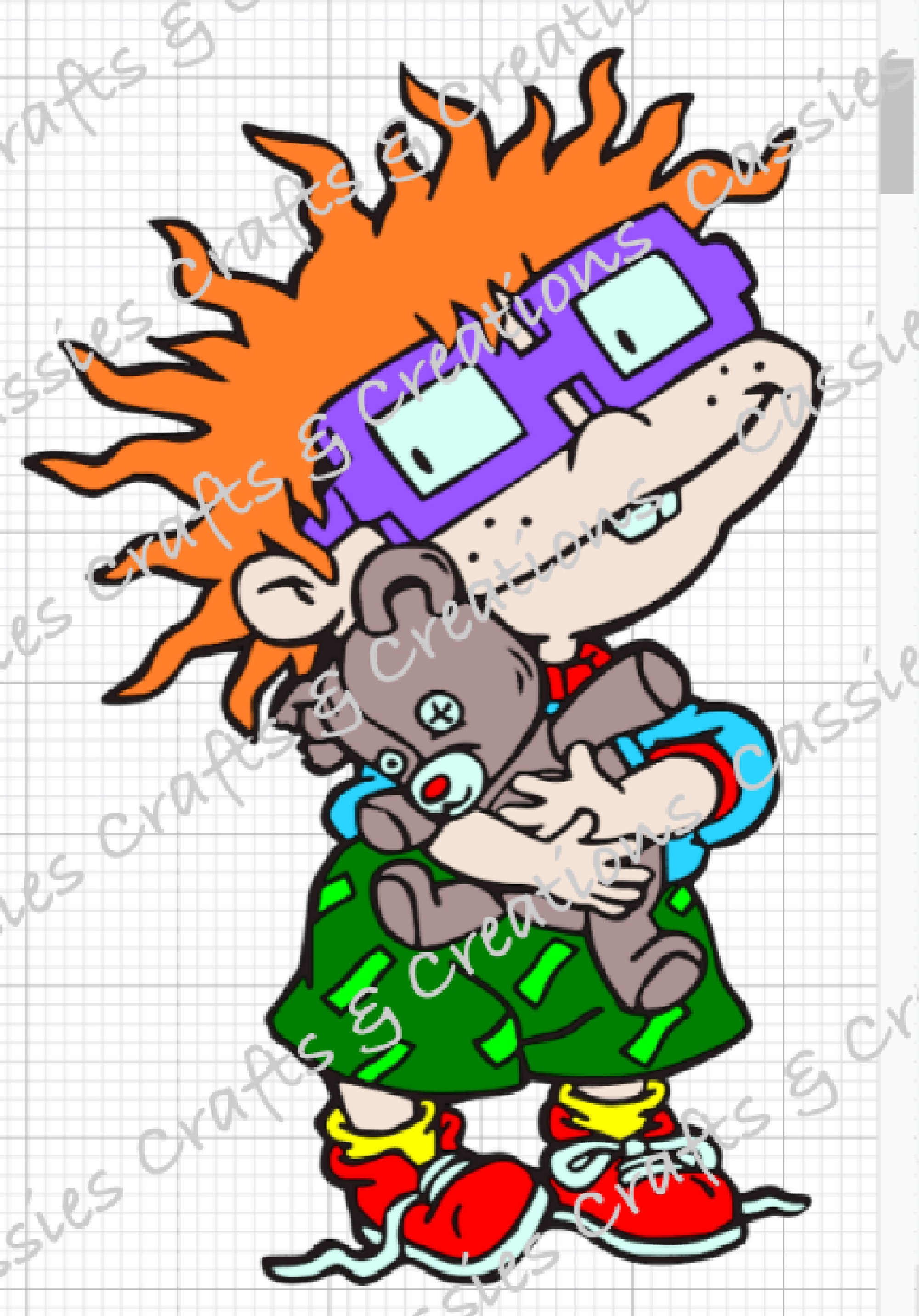 Chuckie Finster W Teddy Digital Cut File // Rugrats // - Etsy Australia