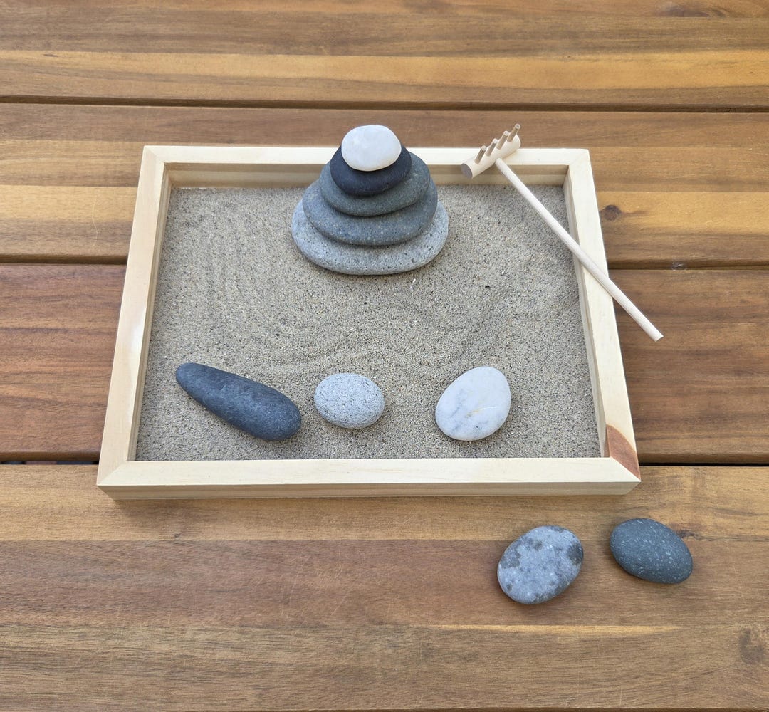 Extra Large Rectangular Desk Zen Garden With San Diego Sand, Stones ...