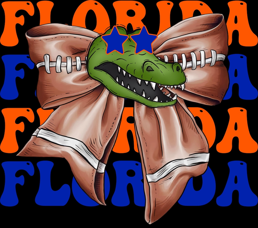 Florida,football Bow, Gators Png Download for DTF Prints - Etsy