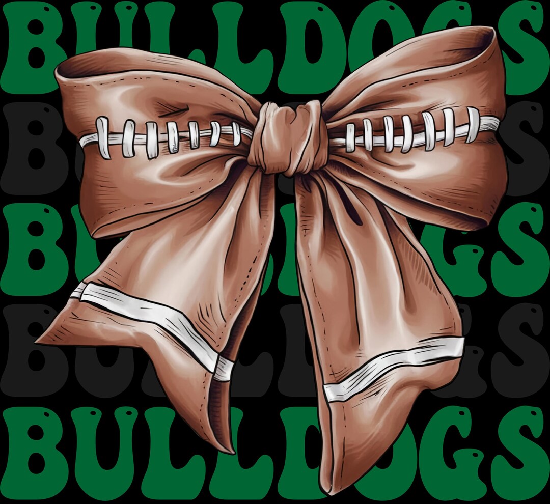 Bulldogs Coquette Football Bow Png Download for DTF Prints - Etsy