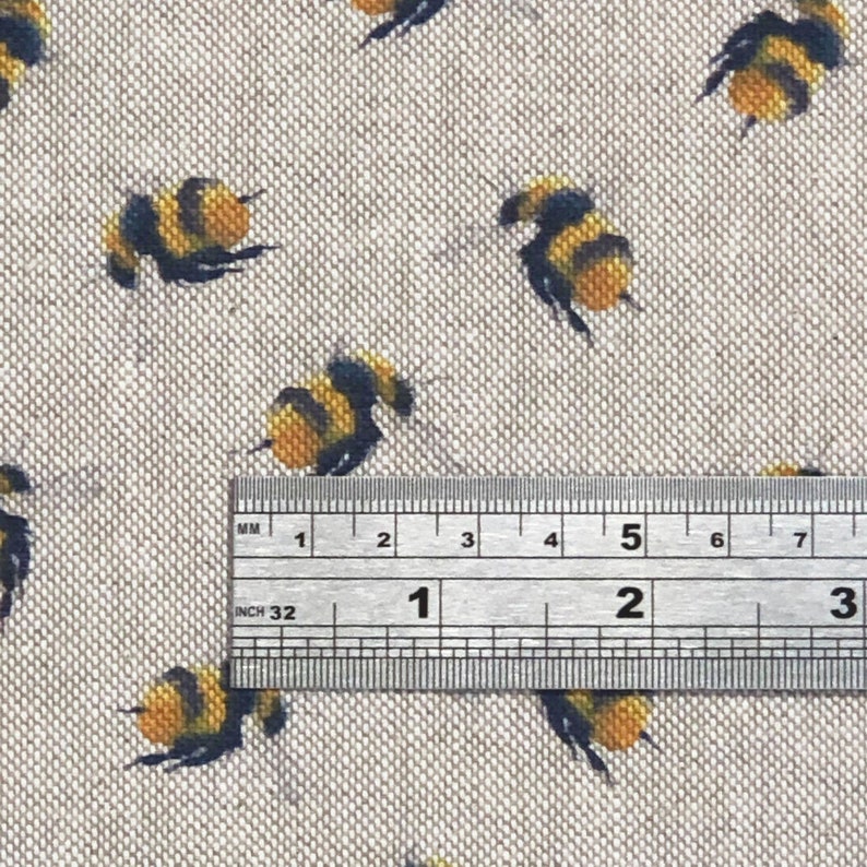 Small Bumble Bees Poly Linen Fabric Crafting Material Fat - Etsy