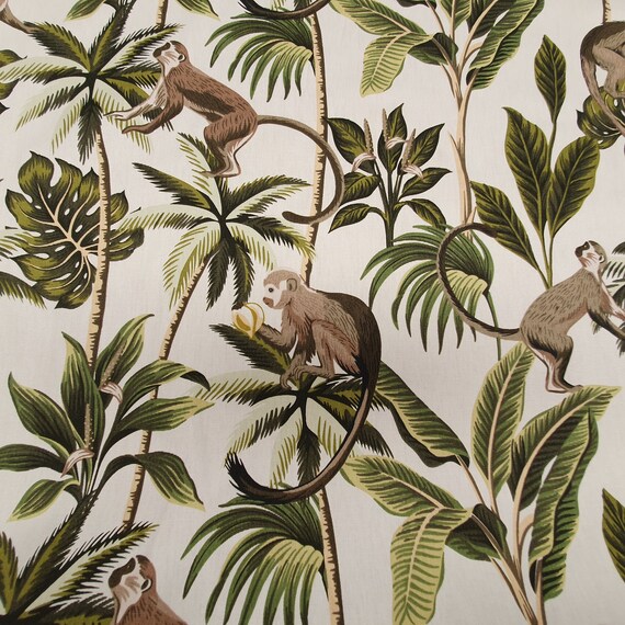 100% Cotton Fabric Monkey Fabric Natural Great for Face | Etsy