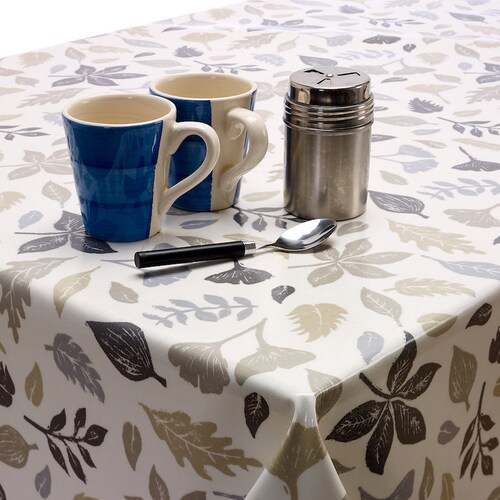 Oilcloth Wipe Clean Tablecloth Fabric Duck Egg Taupe and - Etsy