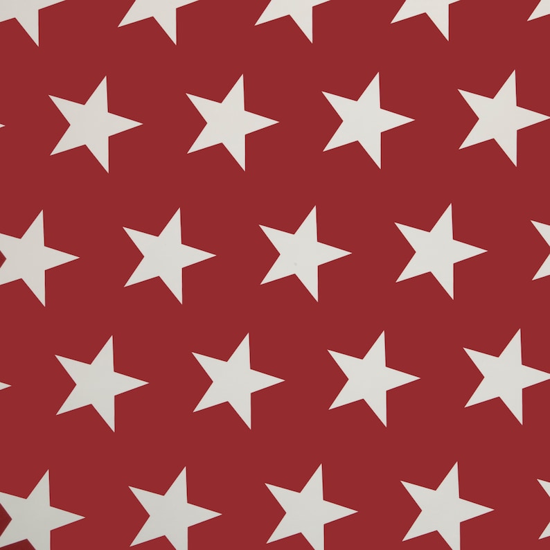 PVC Vinyl Wipe Clean Tablecloth - Red and White Large Star - Round ...