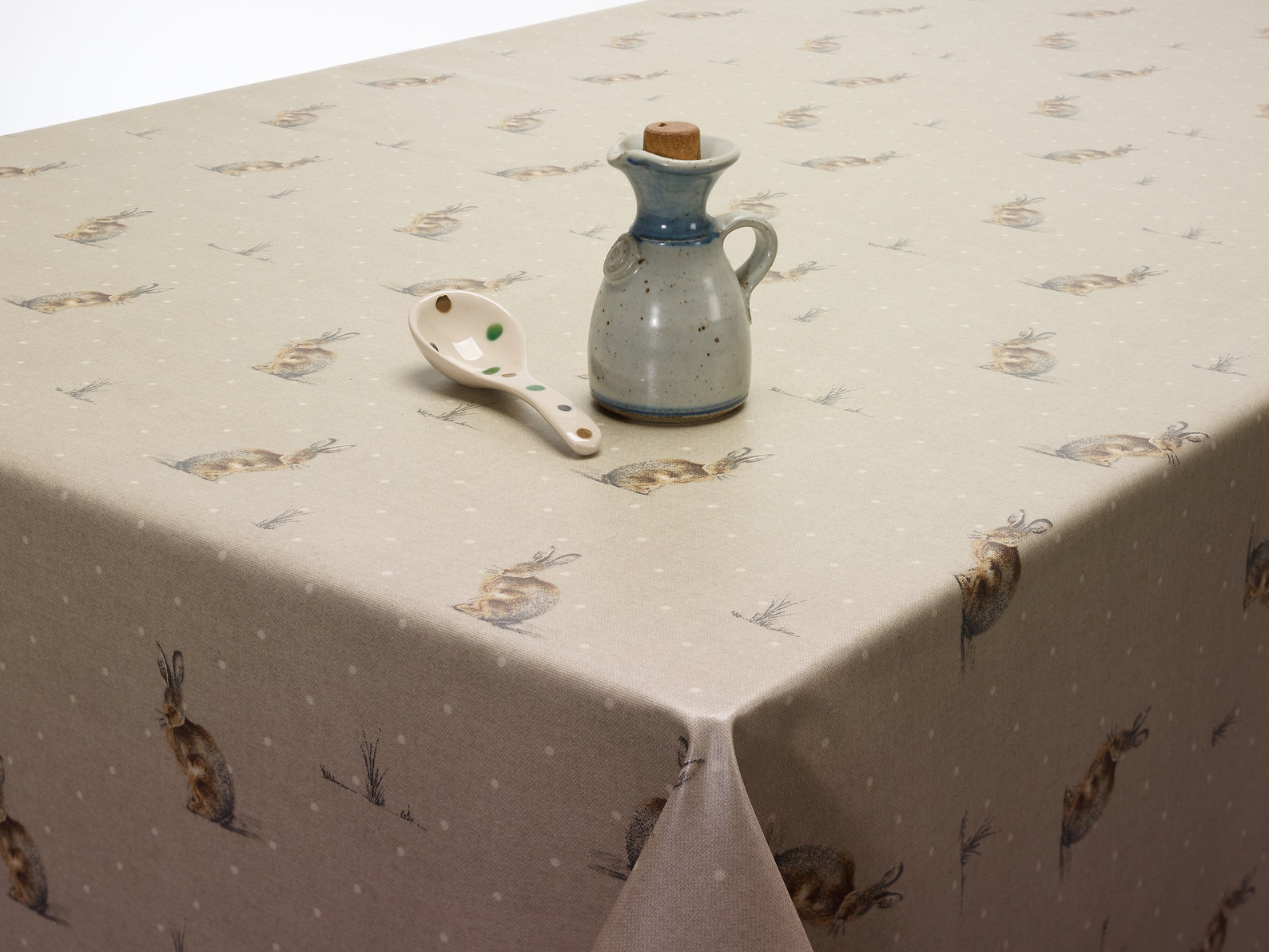 Oilcloth Wipe Clean Tablecloth Fabric Natural Beige Hartley - Etsy