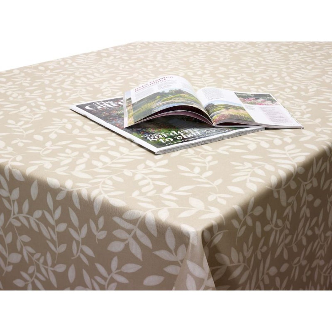 Oilcloth Wipe Clean Tablecloth Fabric Taupe Flores Floral - Etsy UK