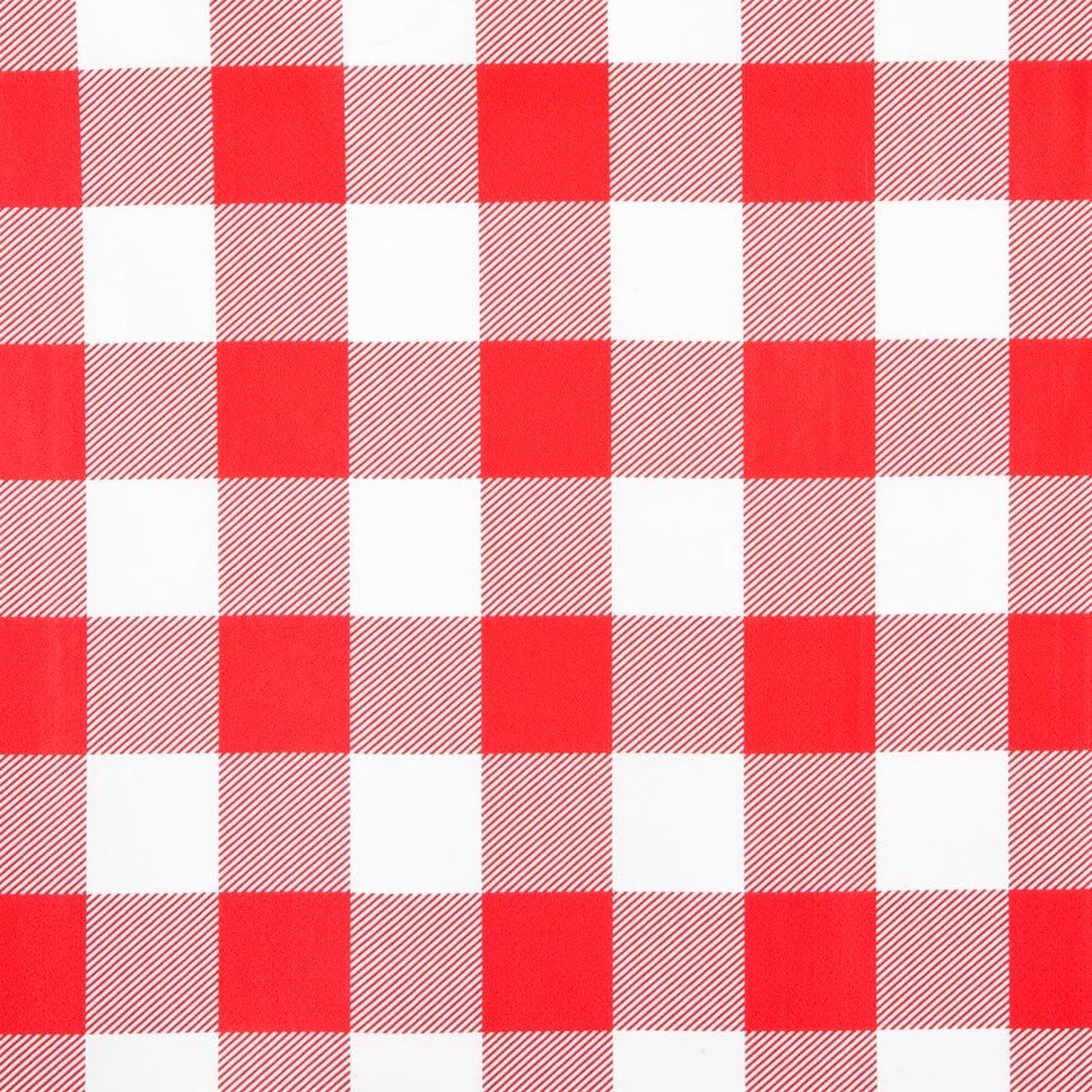 PVC Vinyl Wipe Clean Tablecloth Red and White Gingham Check Design Round Rectangle or Square