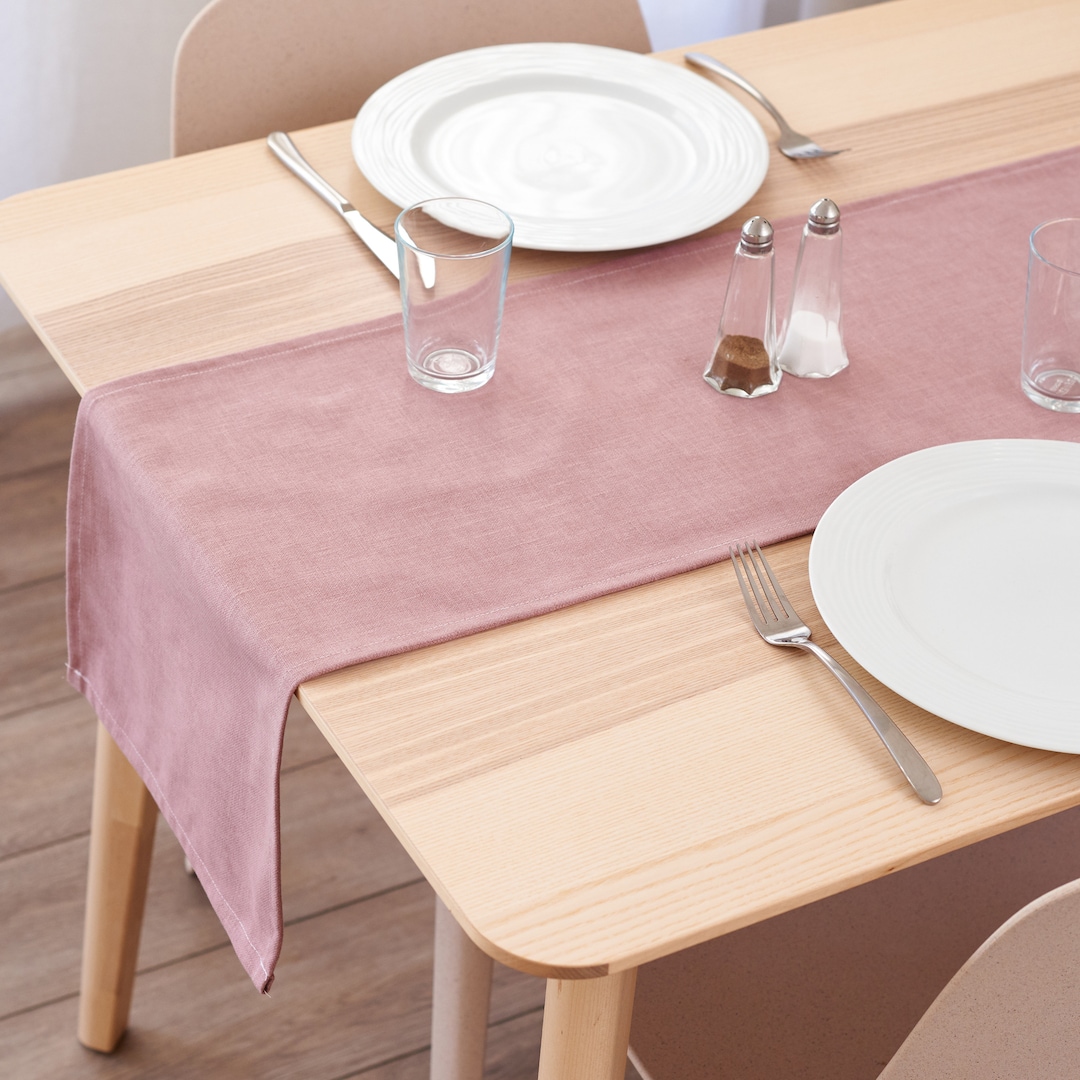 Plain Dusty Pink Table Runner | 30cm Width | 200cm - 320cm Length ...
