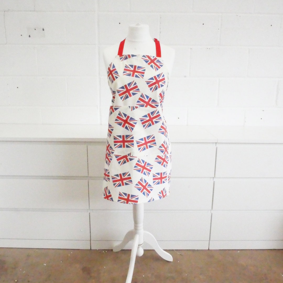 Fabric Union Jack Adult Cooking Apron Kings Coronation Adjustable Neck ...