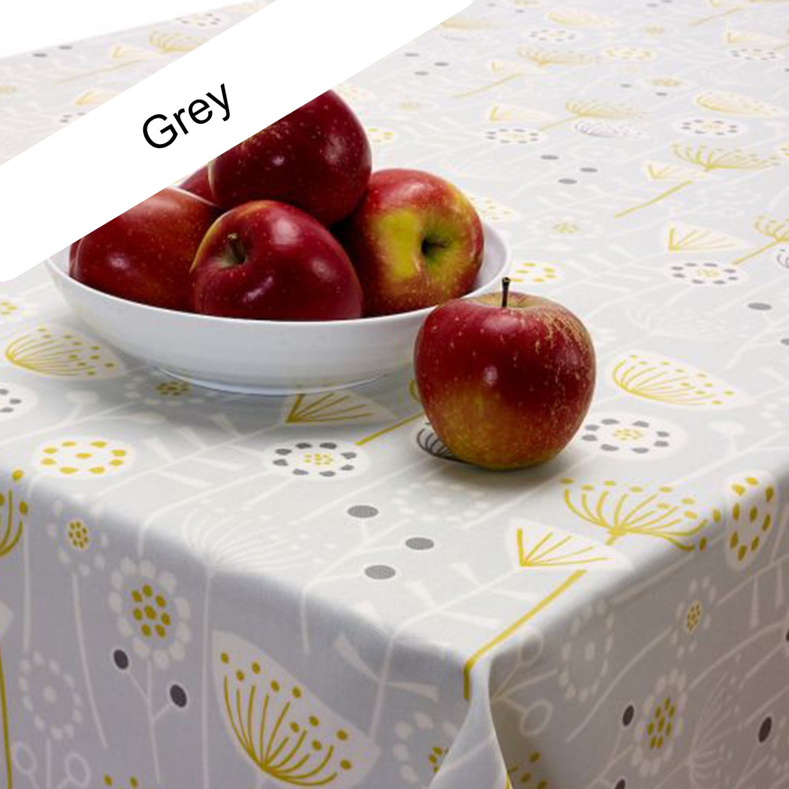 Oilcloth Wipe Clean Tablecloth Fabric - Bergen Scandinavian Floral ...