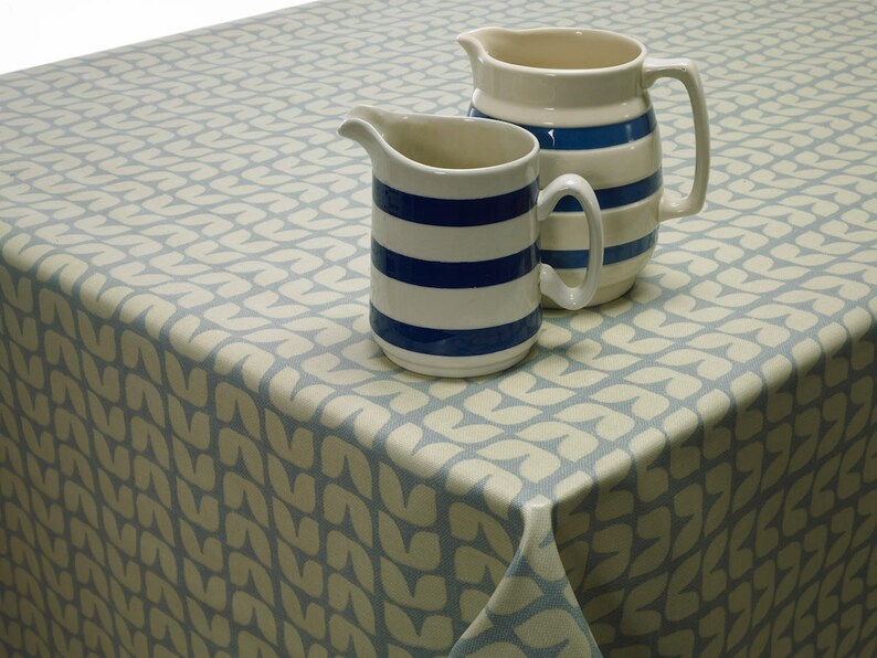 Oilcloth Wipe Clean Tablecloth Fabric Retro Blue Small - Etsy UK