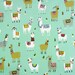 Oilcloth Wipe Clean Tablecloth Fabric Duck Egg Alpacas / Llamas Round ...