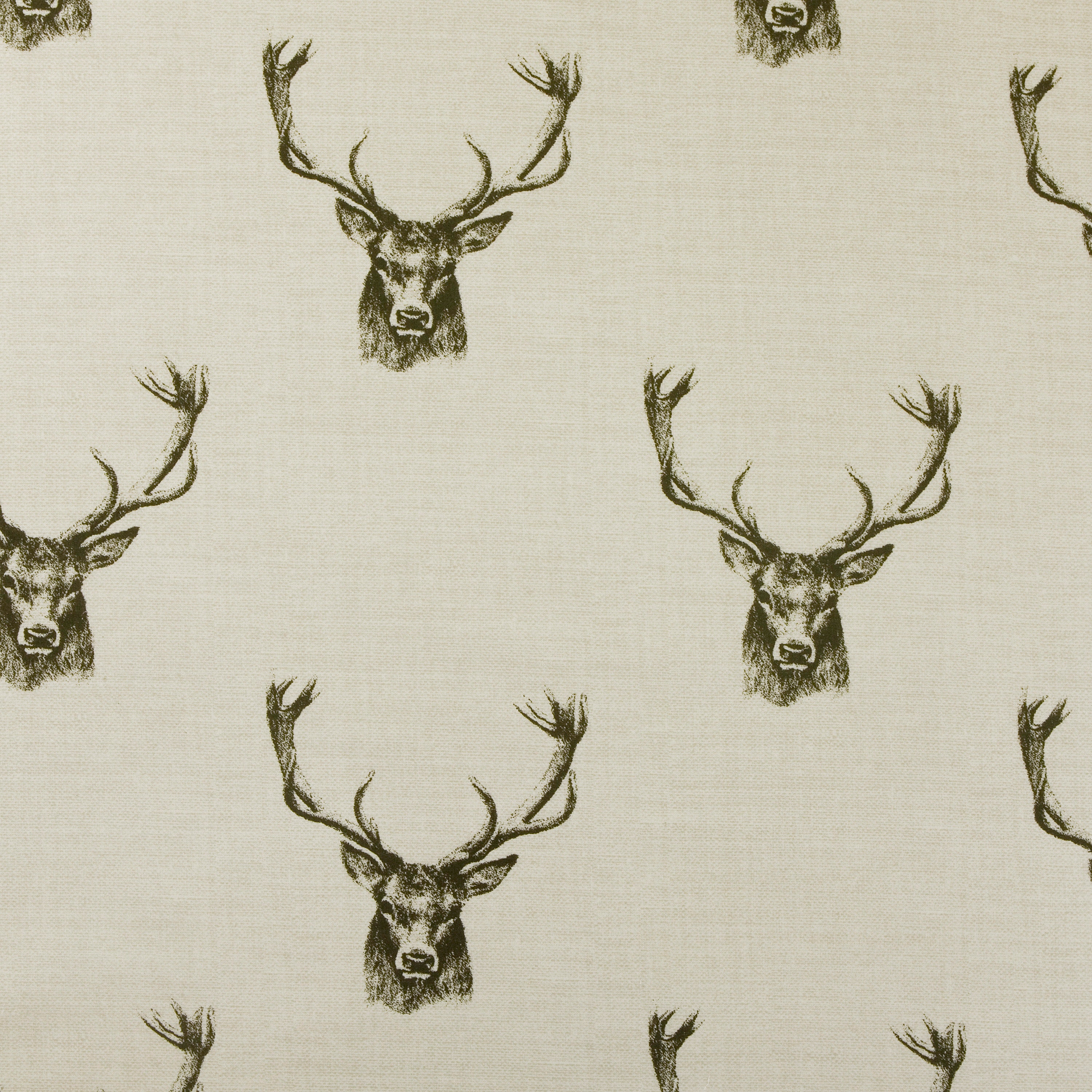 100% Cotton Fabric-beige Natural Stags Heads Curtain Fabric - Etsy UK