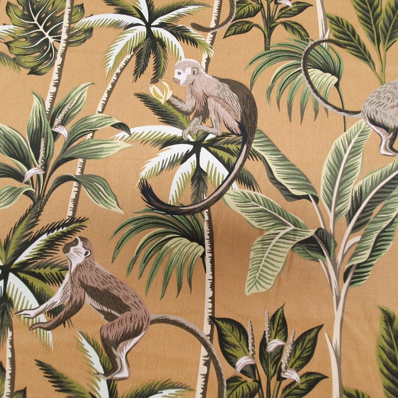 100% Cotton Fabric Monkey Fabric Ochre Great for Face - Etsy
