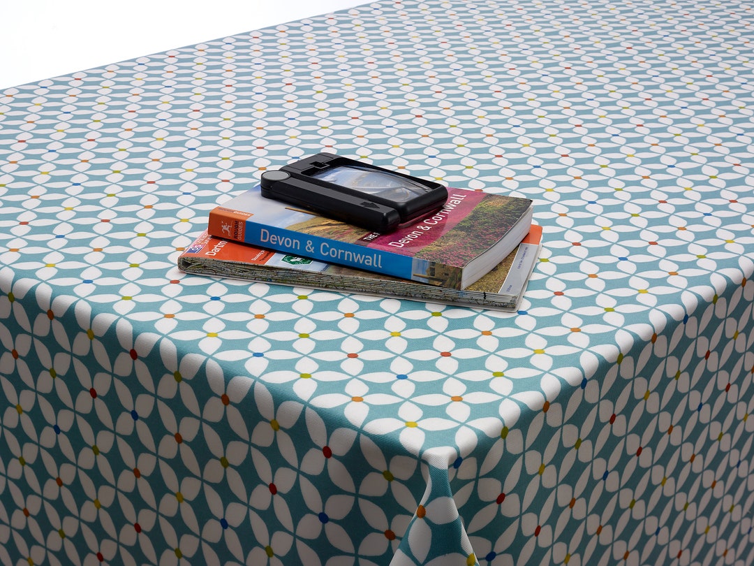 Oilcloth Wipe Clean Tablecloth Fabric Duck Egg Scandinavian - Etsy