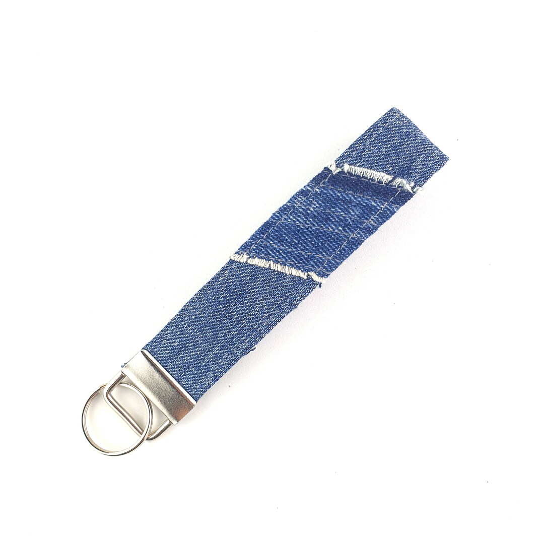 Upcycled Denim Key Ring for Ladies, Eco Friendly Keychain Gift Idea for ...