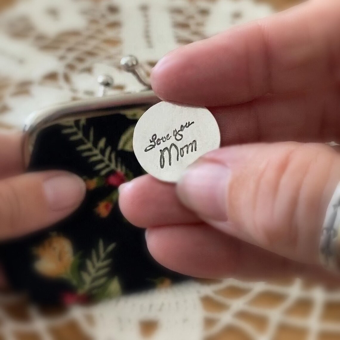 Fingerprint Remembrance Coin Sterling Silver Pocket Token | Etsy