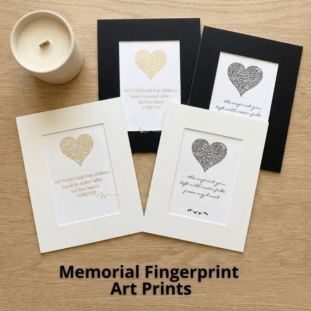 Fingerprint Memorial Artwork Print, Printed & Matted, Ready for You to ...