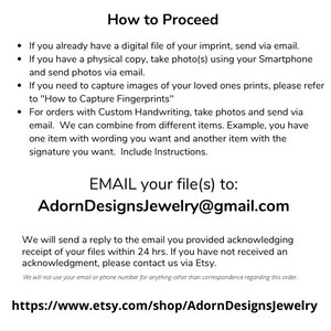 Lariat Style Fingerprint Necklace, Sterling Silver, Add Handwriting or ...