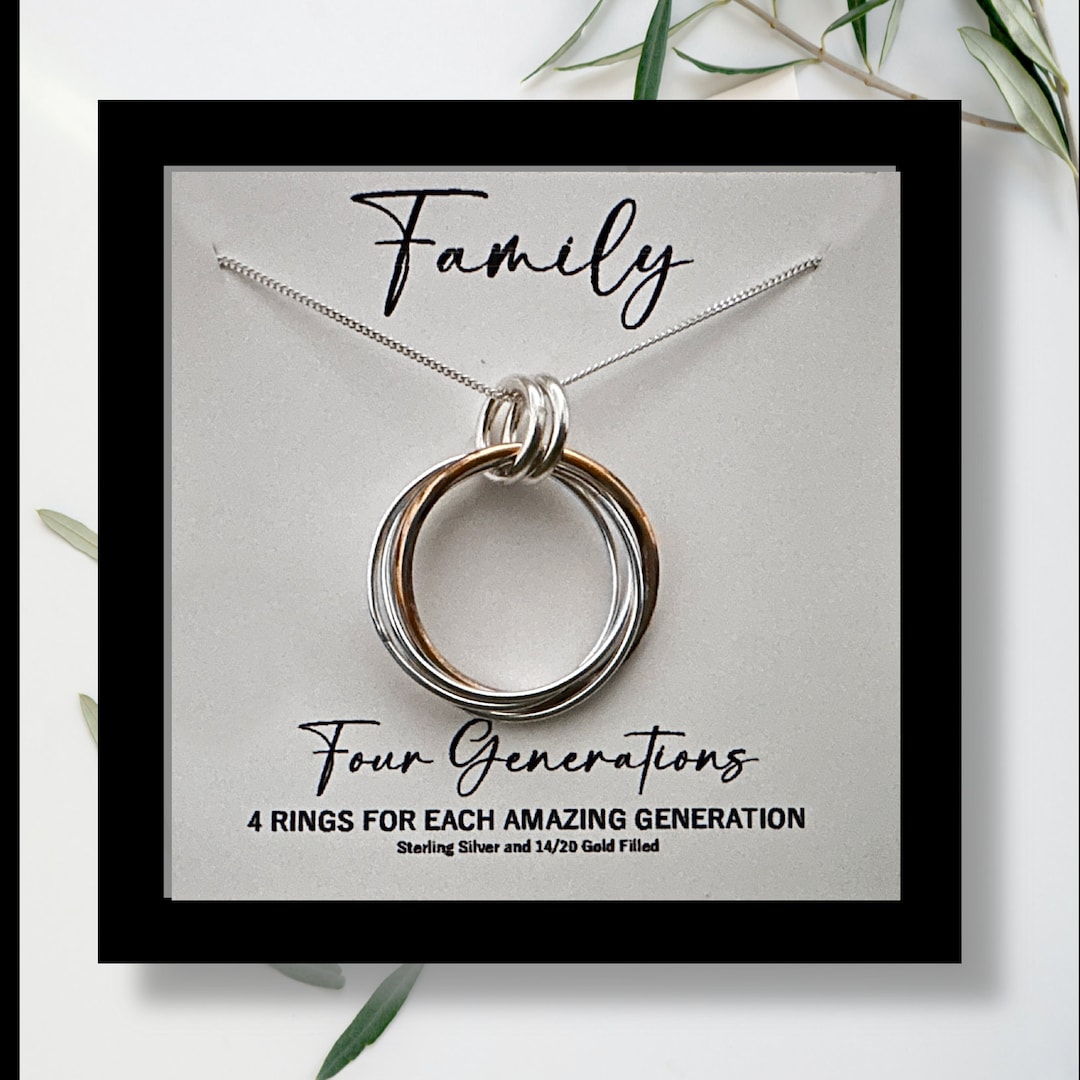 Four Generation Sterling Silver Pendant: Gold Filled Matriarch Ring - Etsy