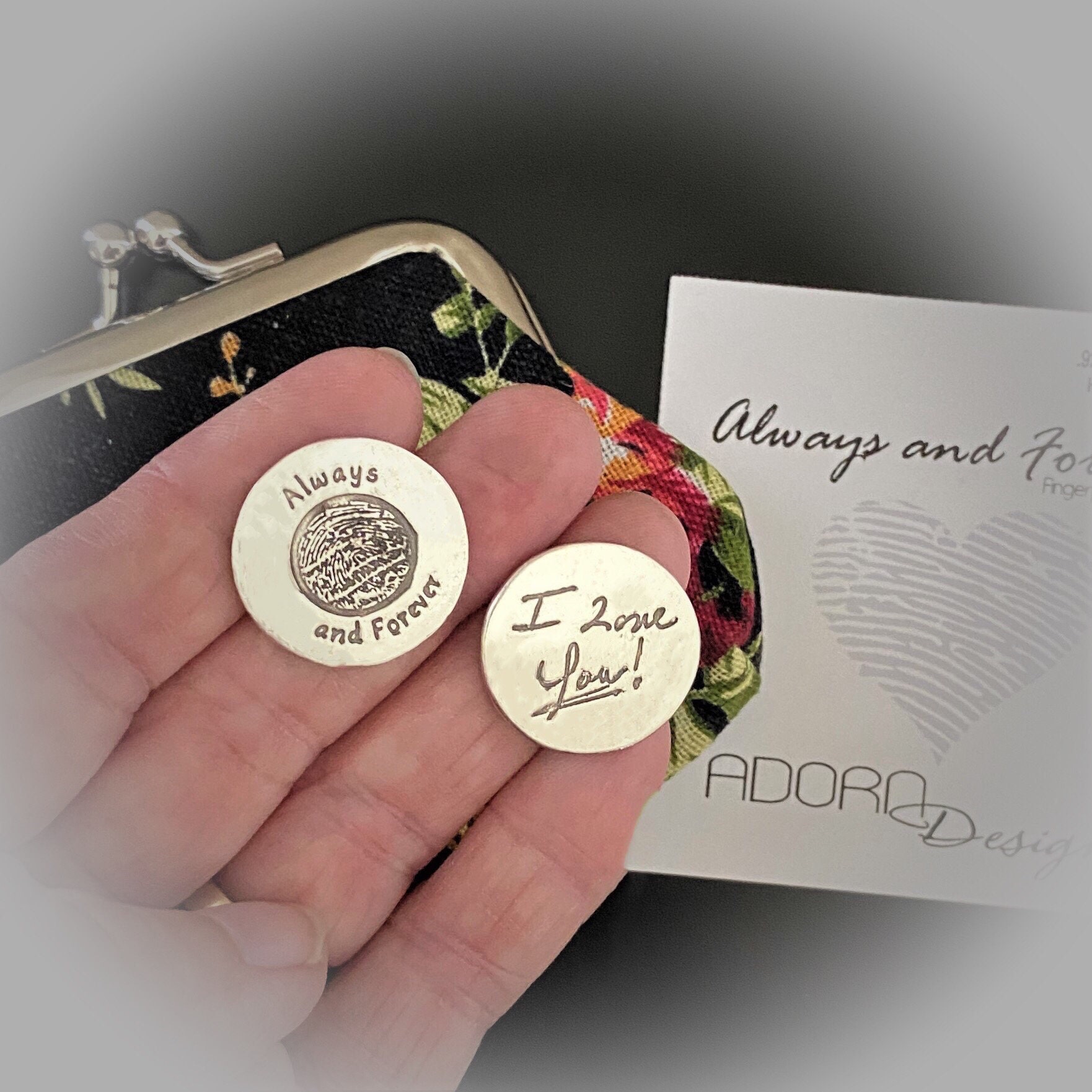 Fingerprint Remembrance Coin Sterling Silver Pocket Token | Etsy