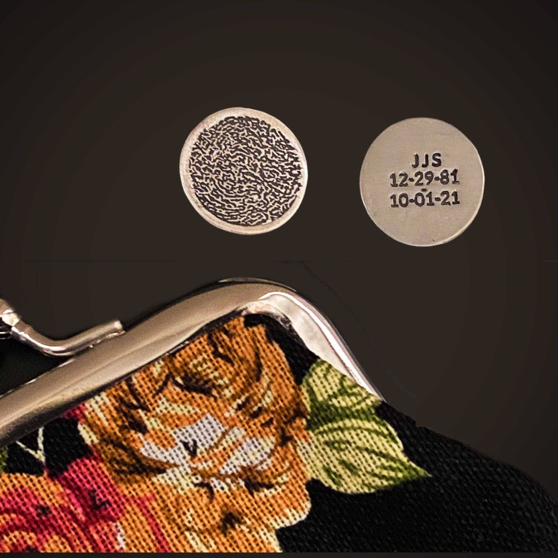 Fingerprint Remembrance Coin Sterling Silver Pocket Token | Etsy