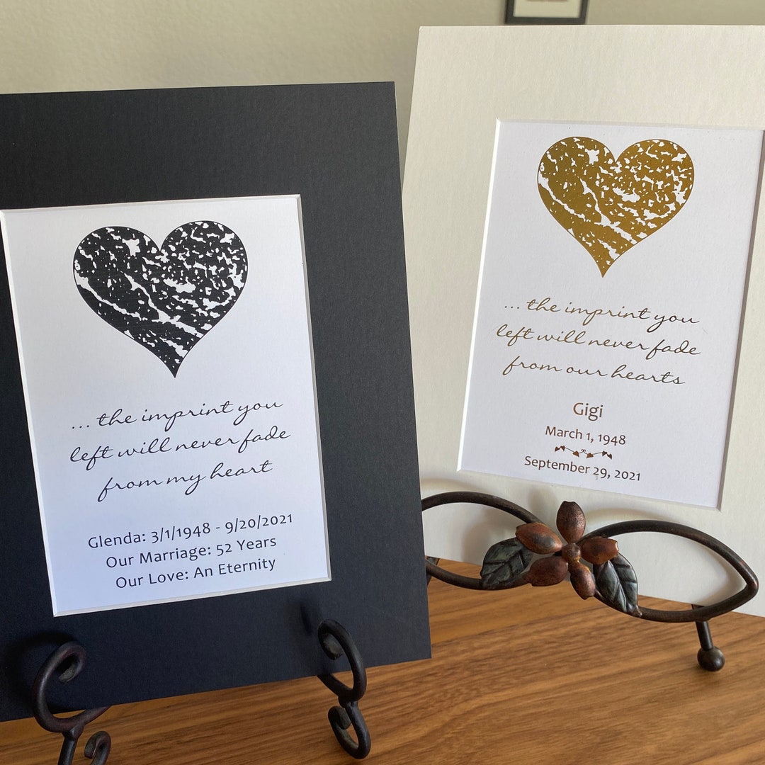 Custom Fingerprint Memorial Art: Loss Sympathy Gift - Etsy