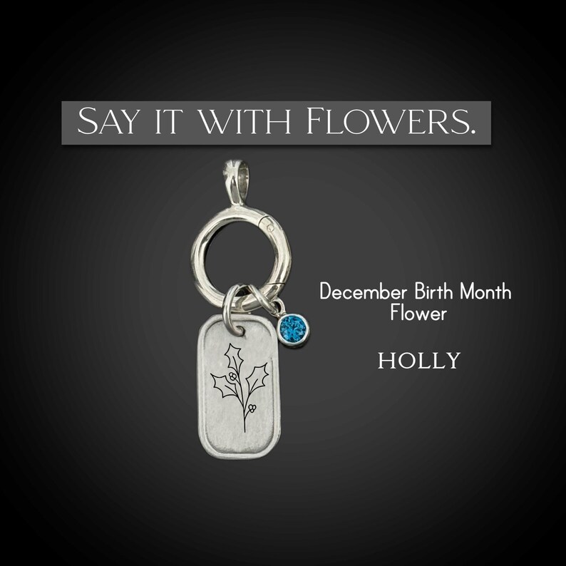 December Birth Month Jewelry, Holly Flower - Zircon CZ Birthstone ...