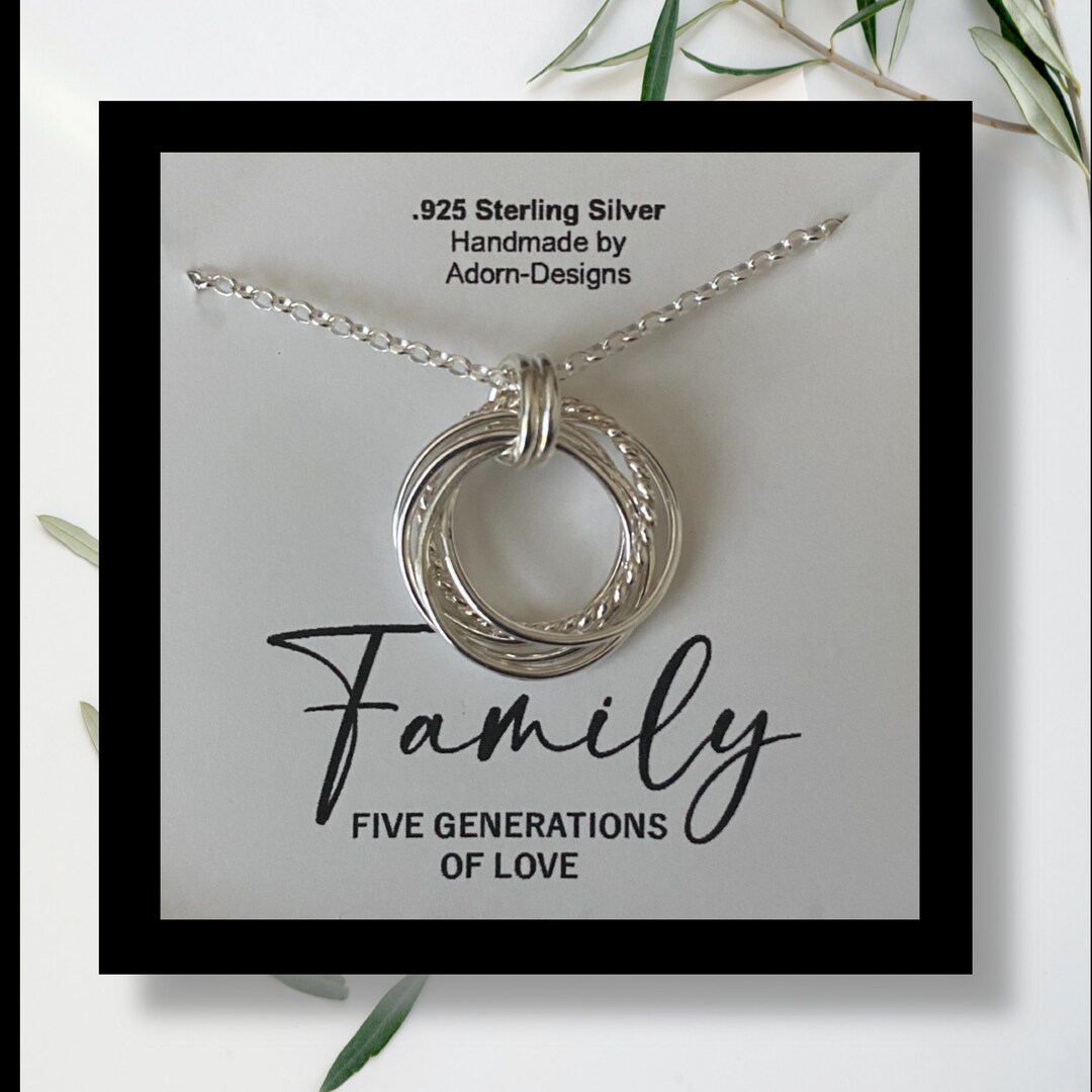 Five Generations Sterling Silver Pendant: Matriarch Family Gift - Etsy