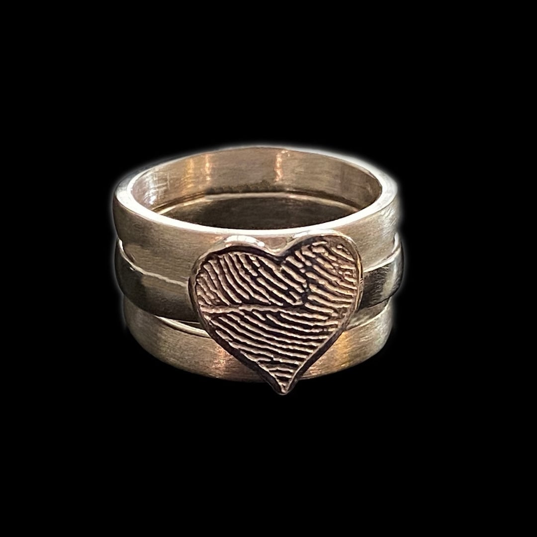 Personalized Fingerprint Ring - Custom Sterling Silver Memorial Jewelry ...