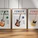 Retro Poster Set, Electric Guitar Posters, Vintage Aesthetic, Set of 3 ...