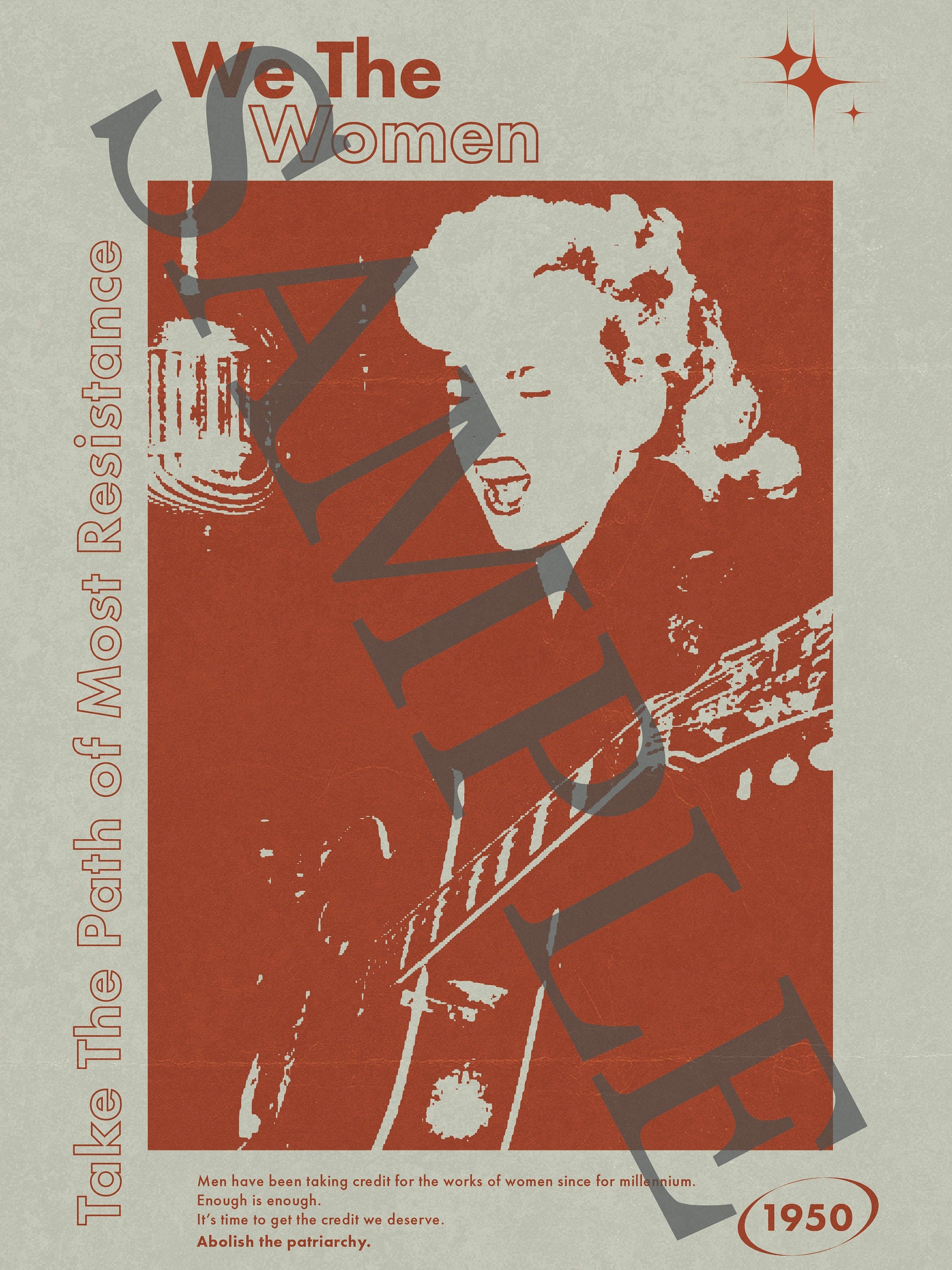 Retro Poster, Feminist Poster, Vintage Aesthetic, Monochrome Poster ...