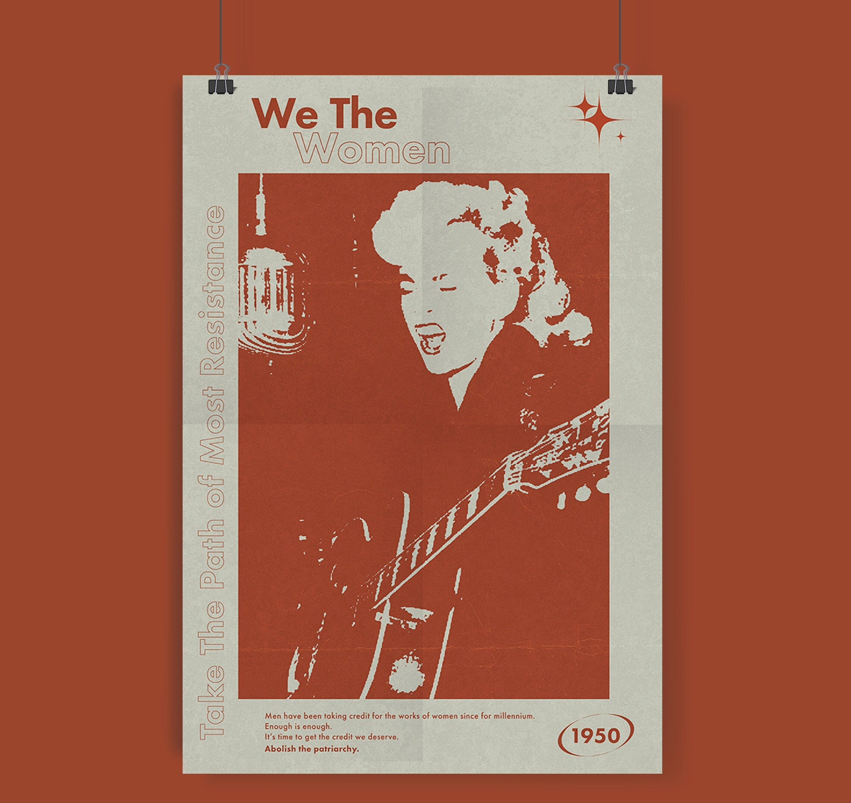 Retro Poster, Feminist Poster, Vintage Aesthetic, Monochrome Poster ...