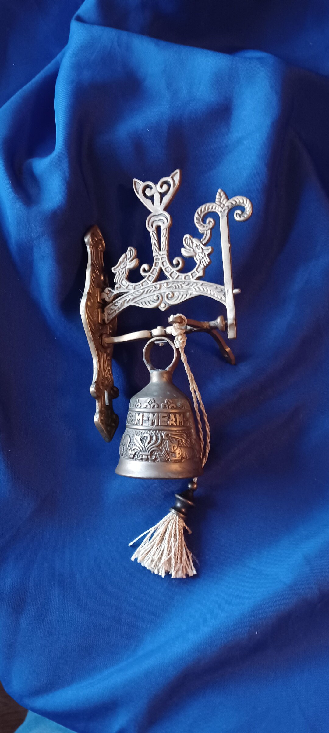 Brass Wall Mount Bell Monastery Bell Queme Tangit Vocem Meam Brass Door ...