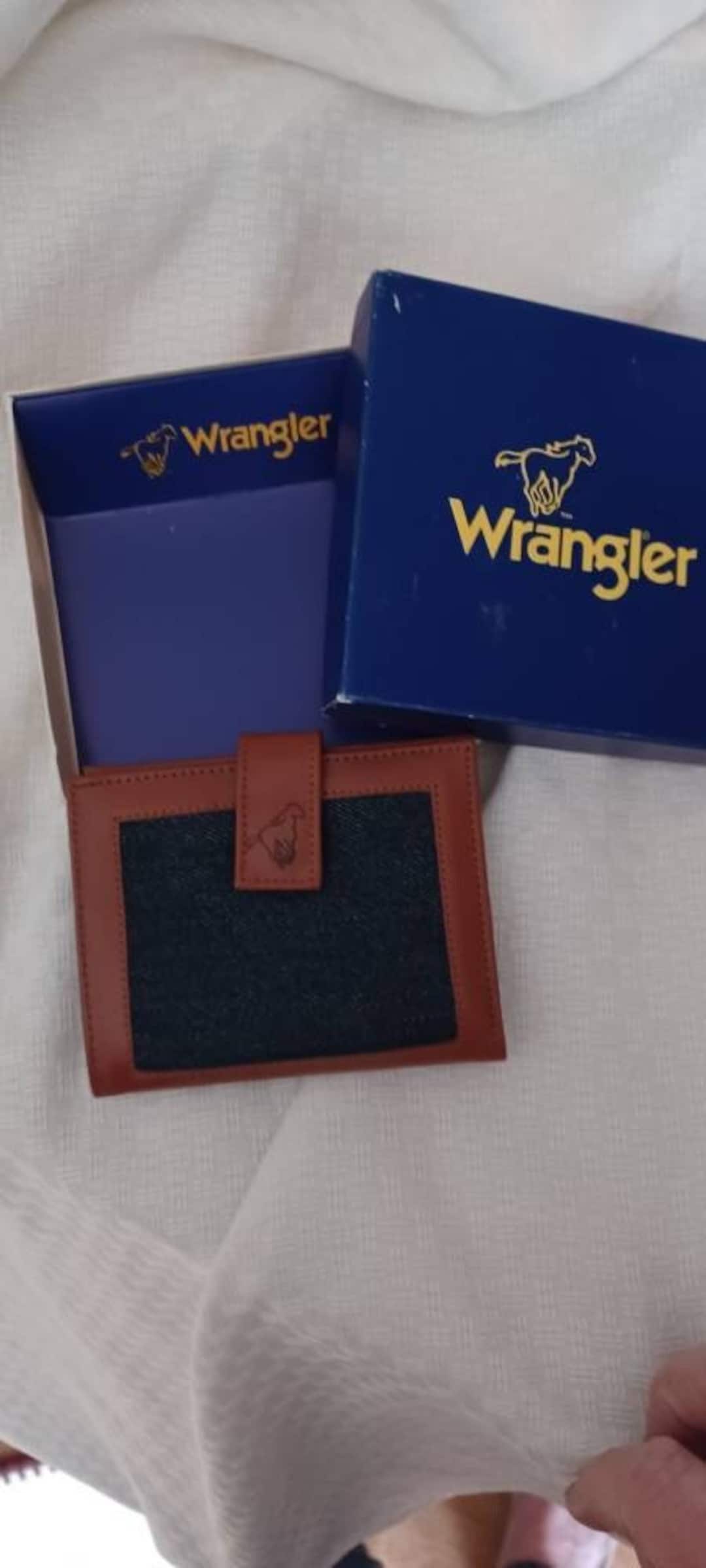 Wrangler Billfold wrangler Jean and Leather Wallet Vintage Wrangler ...