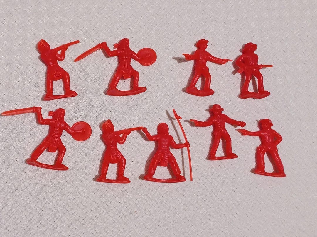 Cowboy Plastic Figures Indians Plastic Figures vintage Plastic Toy ...