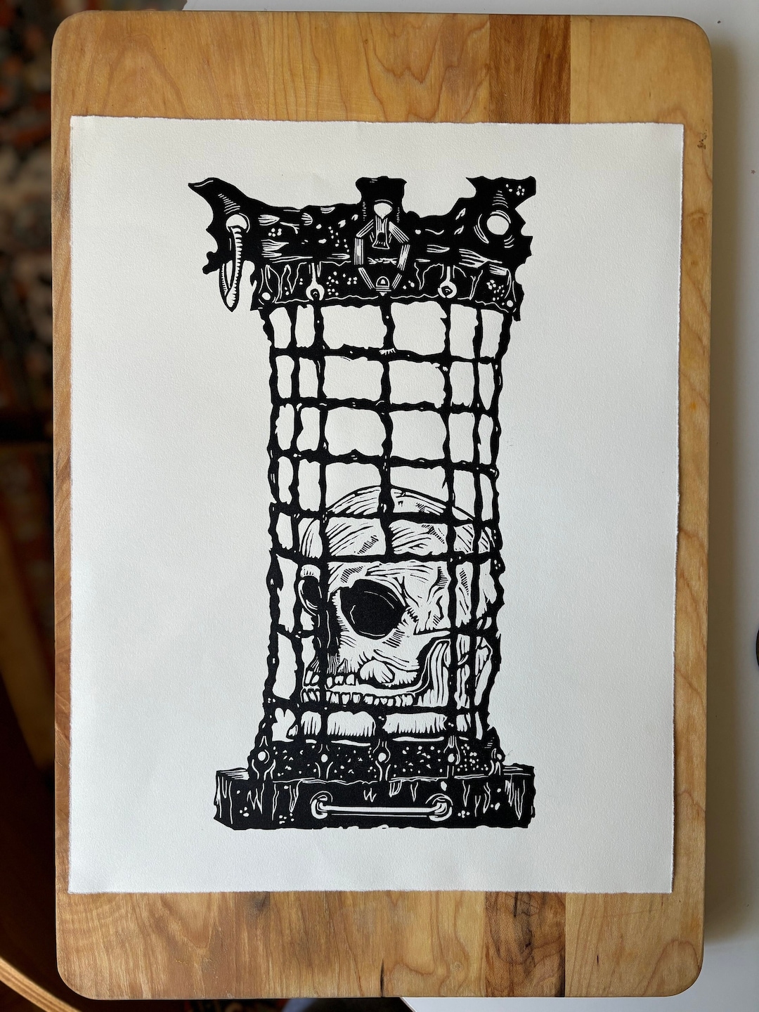 Bloodborne Mensis Cage Linocut 11”x14” - Etsy