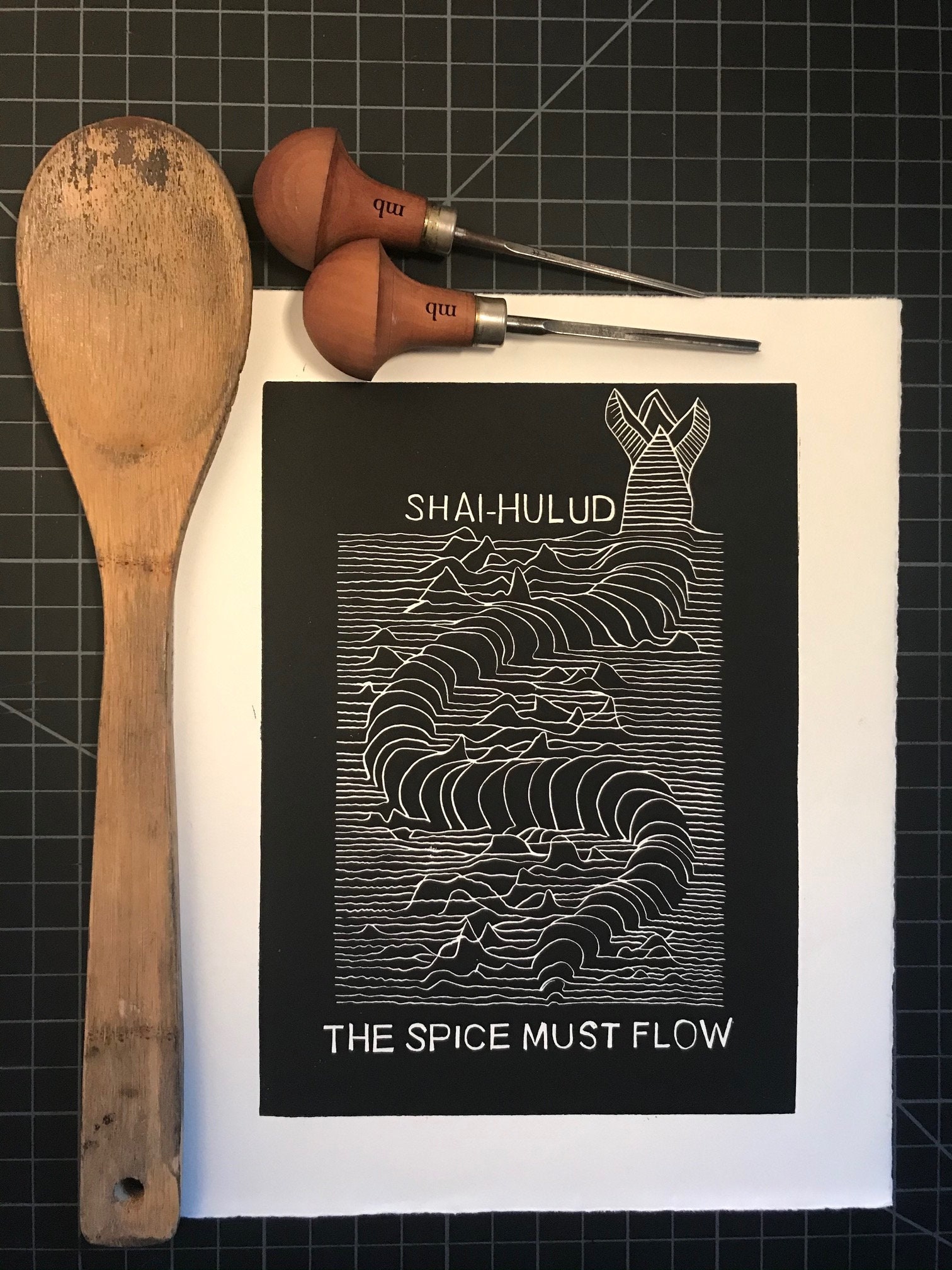 Dune Joy Division Linocut Print - Etsy