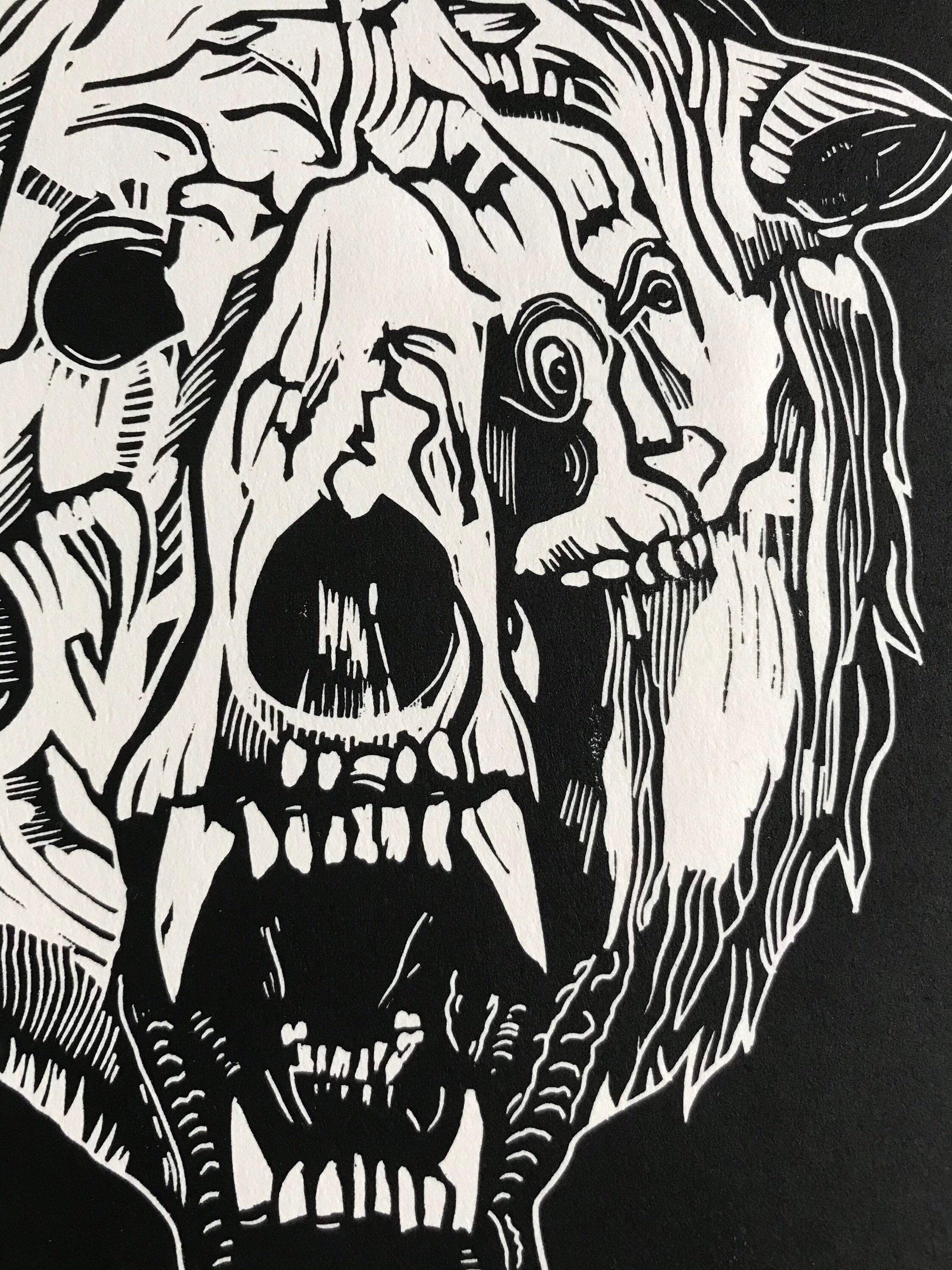 Annihilation Bear Linocut 8x10 - Etsy
