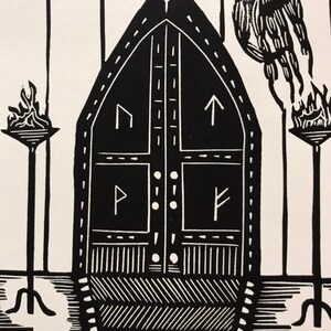 Beowulf: Grendel's Arm Hangs in Heorot. 8x10 Linocut. - Etsy