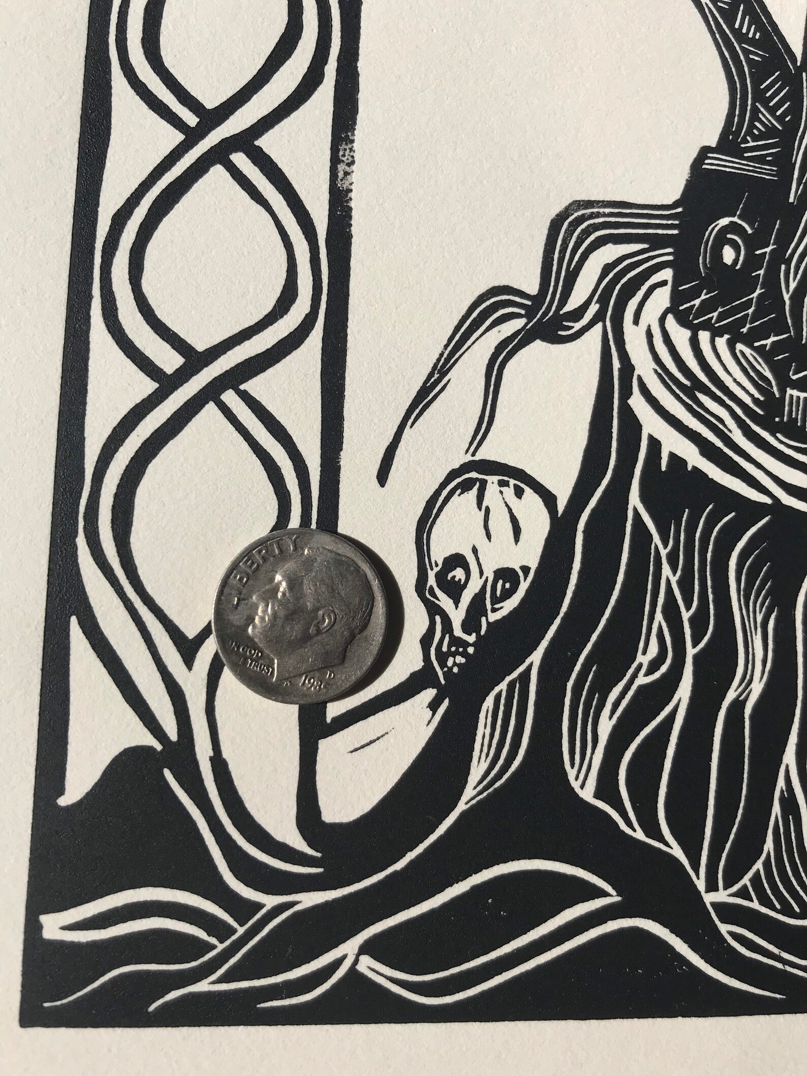 The Green Knight 10x12 Linocut Print - Etsy