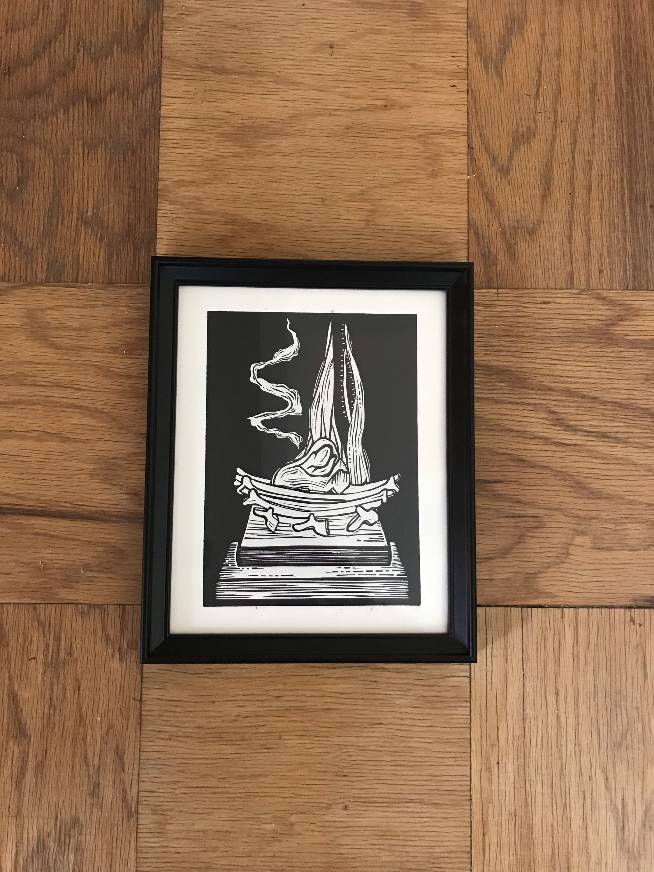 Moby Dick Whale Skull Altar Linocut Print | Etsy