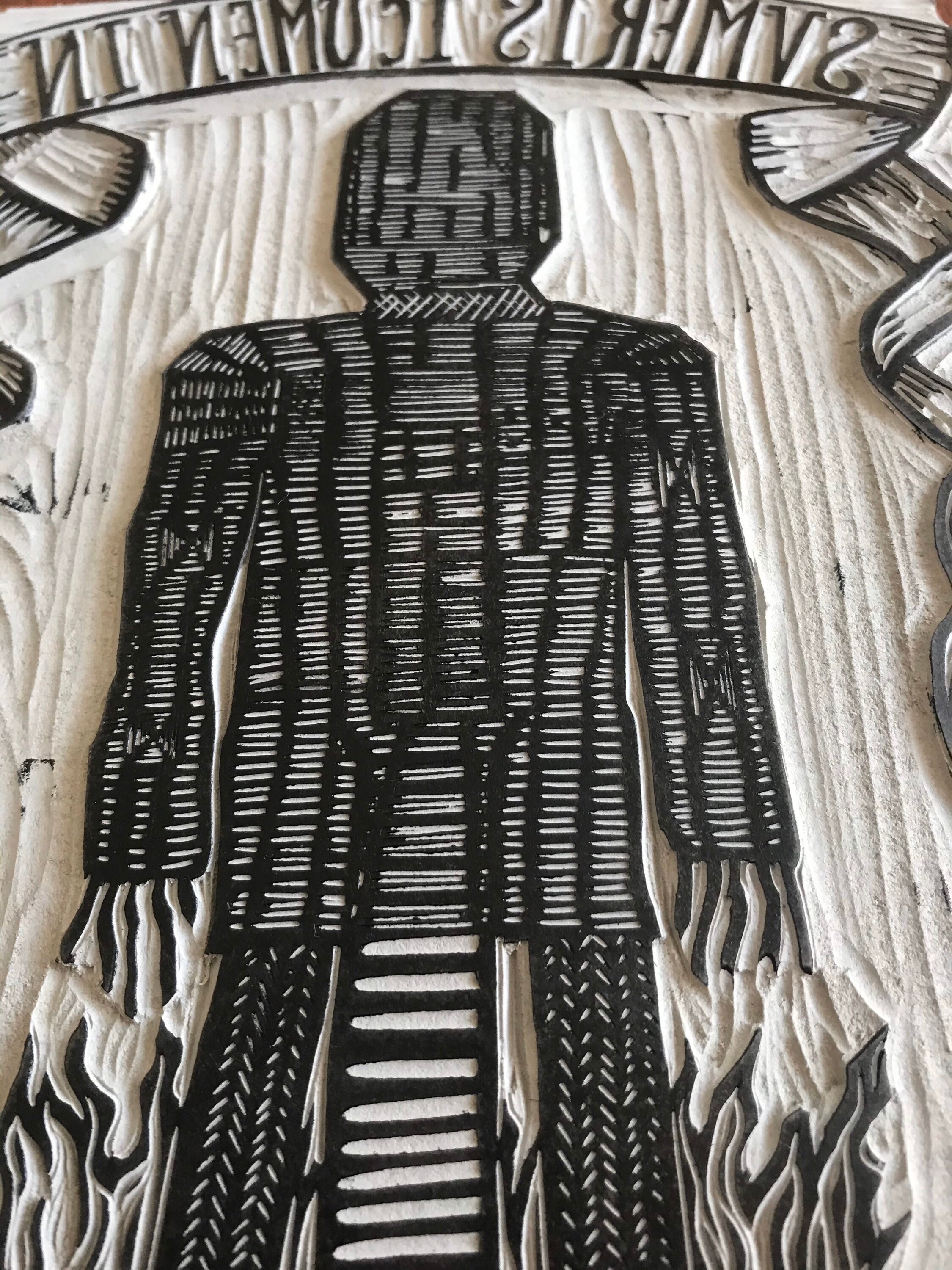 Wood & Linocut Prints two piece lino print of the classic 1973 folk ...