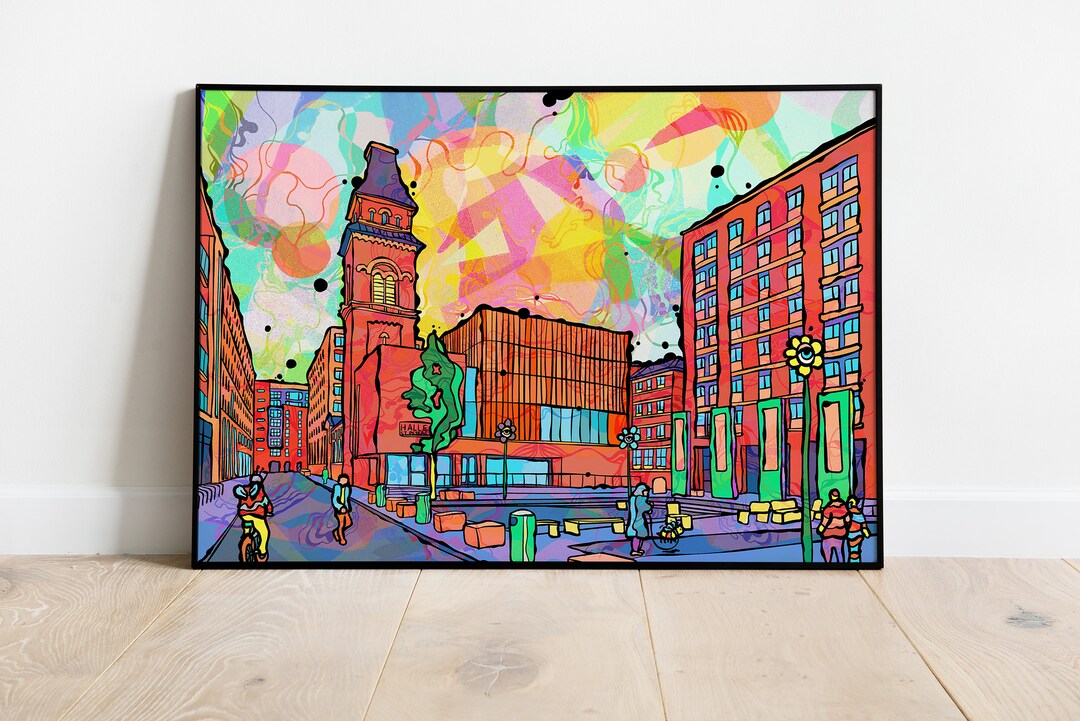 Ancoats Manchester City Art Print | Psychedelic Manchester Art Poster ...