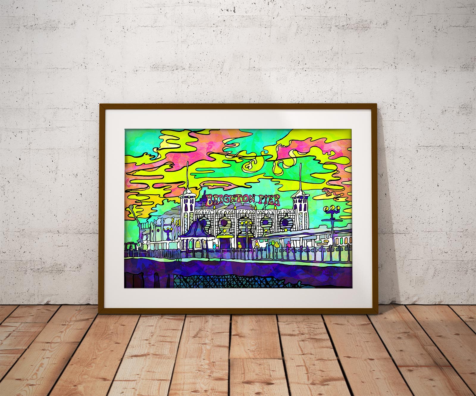 Brighton City Art Print Illustration of Brighton Palace Pier - Etsy UK