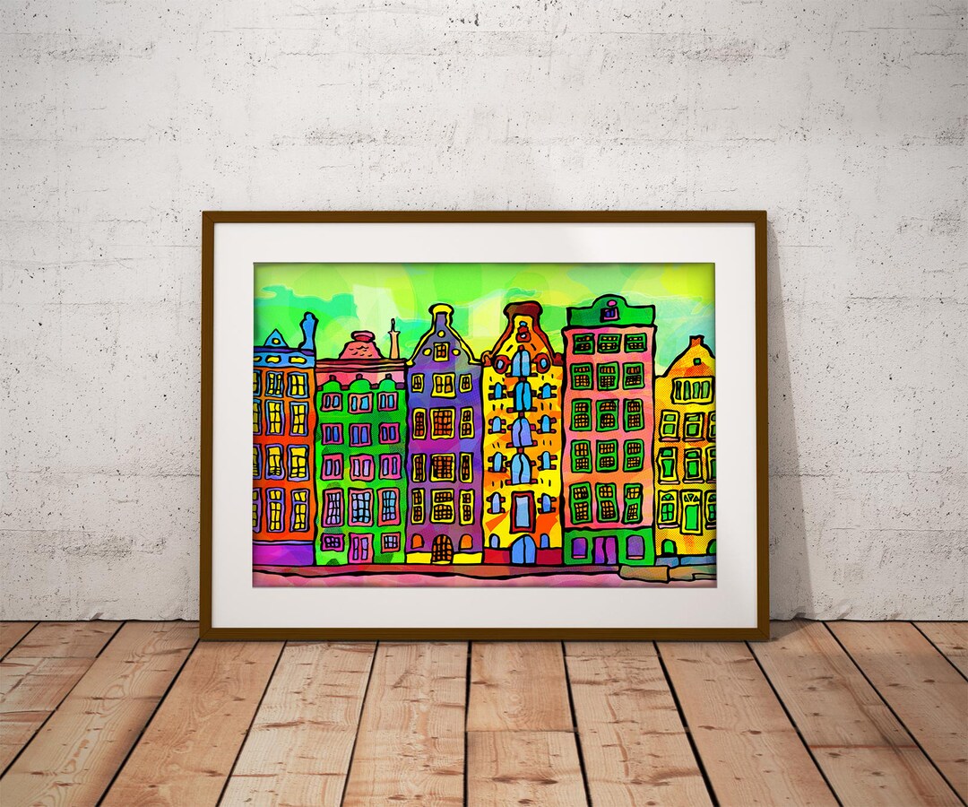 Amsterdam Art Print Trippy 60s Psychedelic Poster of Amsterdam Dutch ...