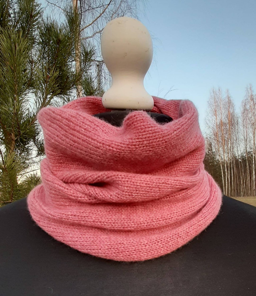 Dusty Rose Baby Cashmere Snood: Italian Loro Piana Wool Scarf - Etsy UK