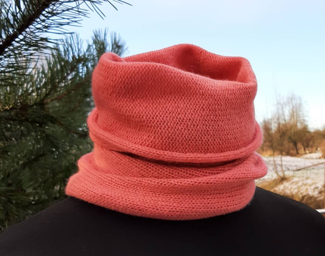 Weicher Kaschmir Rundschal Rose Wolle Schal Koralle Kaschmir Halswärmer Winterschals weicher ...